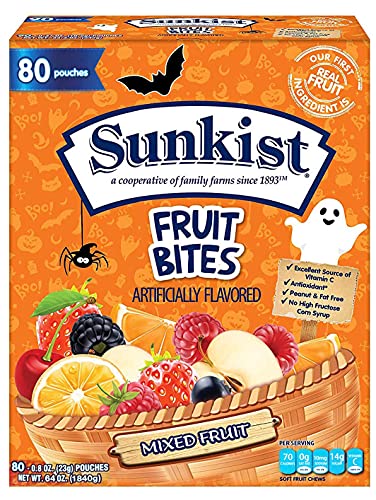 Sunkist Fruit Snacks Mixed Fruit, Bulk , 80 Pouches (1 Pack) – THENEWMALL